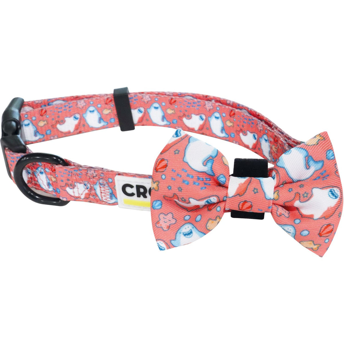 OUTLET CROCI Ogrlica za pse Ajkulice, sa mašnicom, M, 2x32-50cm – Pet-centar.rs