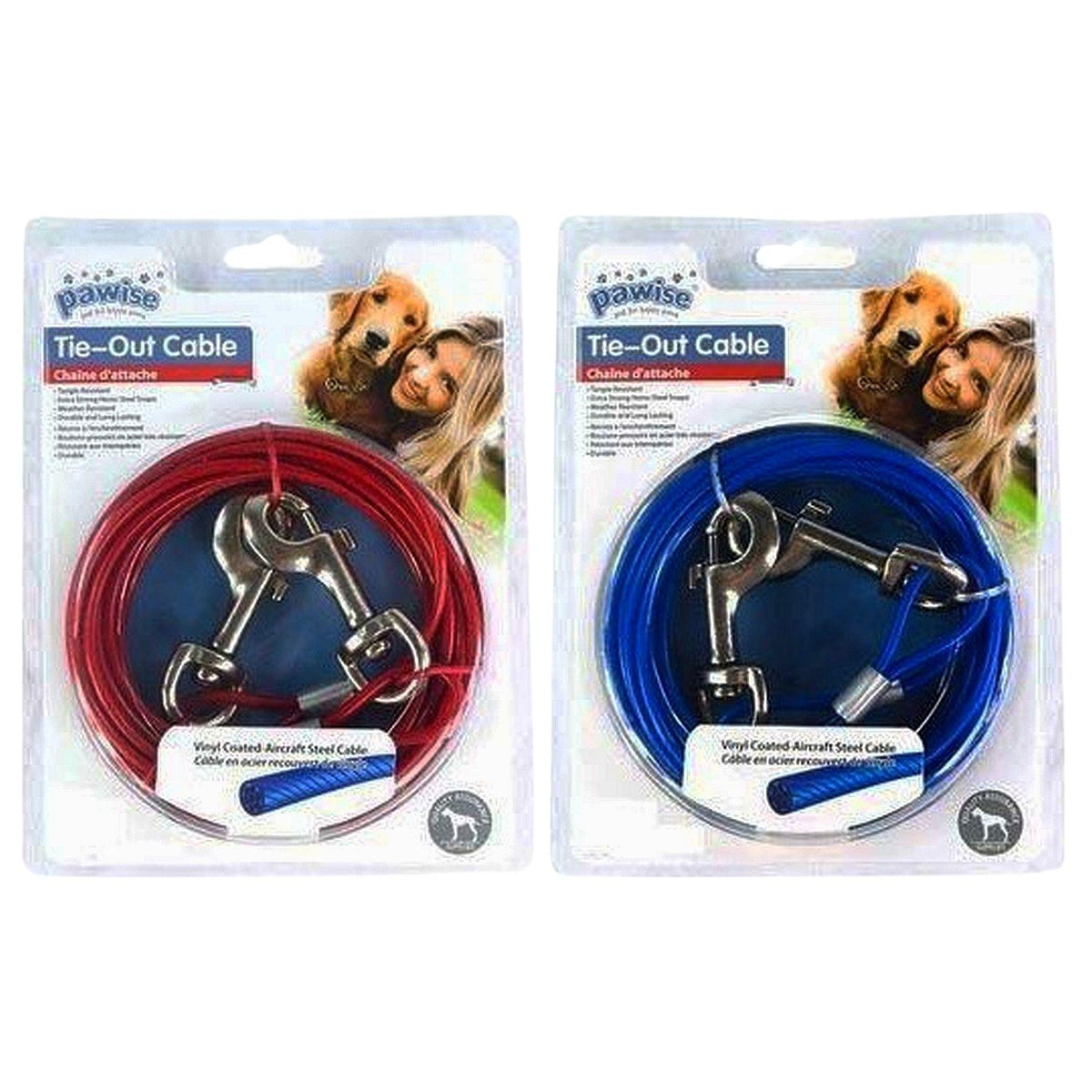 PAWISE Gajtan za pse Tie-Out, dvorišni, Crveni ili Plavi, do 27kg – Pet-Centar.rs